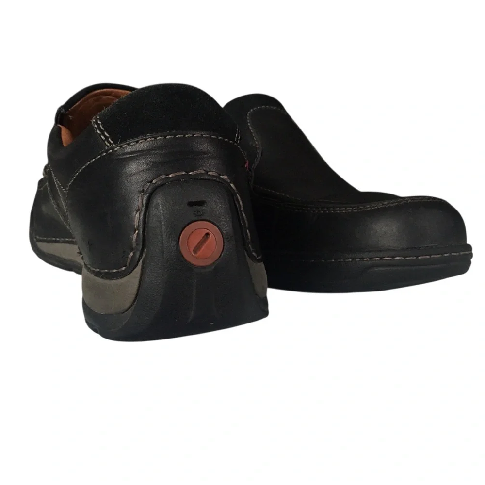 Clarks | Shoes | Clarks Active Air Vent Black Leather Slipon Shoes 1 M ...